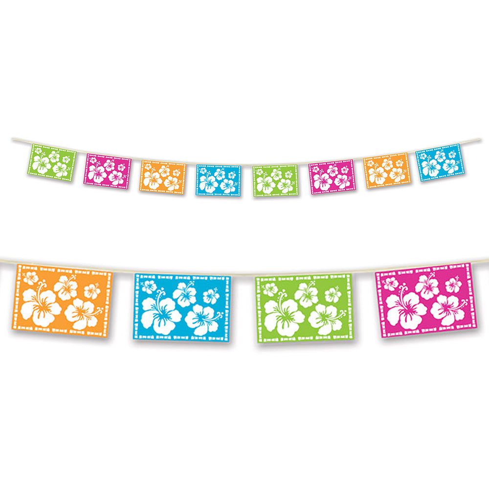 Luau Hibiscus Pennant Banner 12' (EACH)
