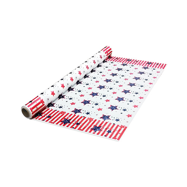 Plastic Table Cover Roll - Patriotic Stars 40" x 100' (EACH)