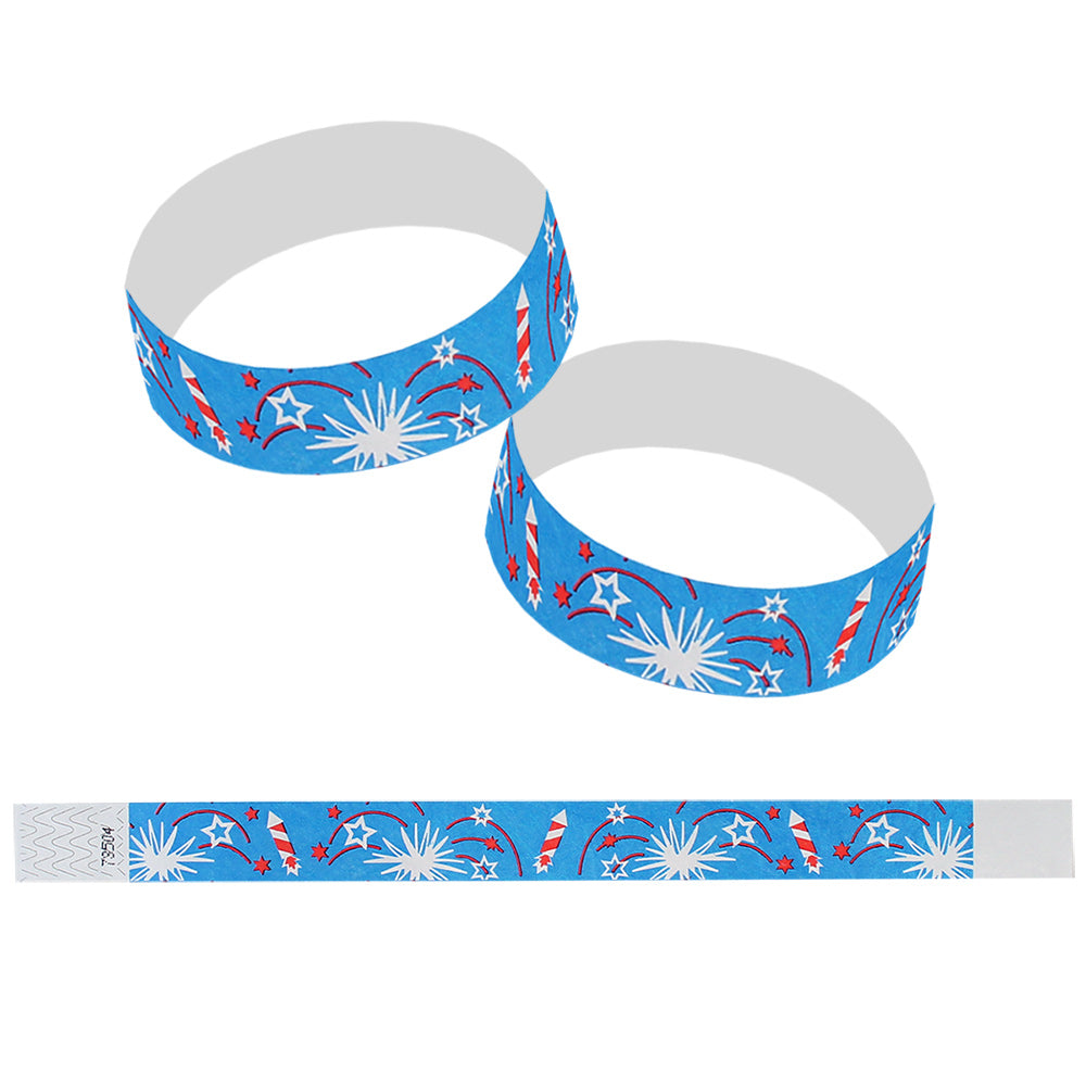 Tyvek Paper Wristbands - Patriotic 3/4" (500 PACK)