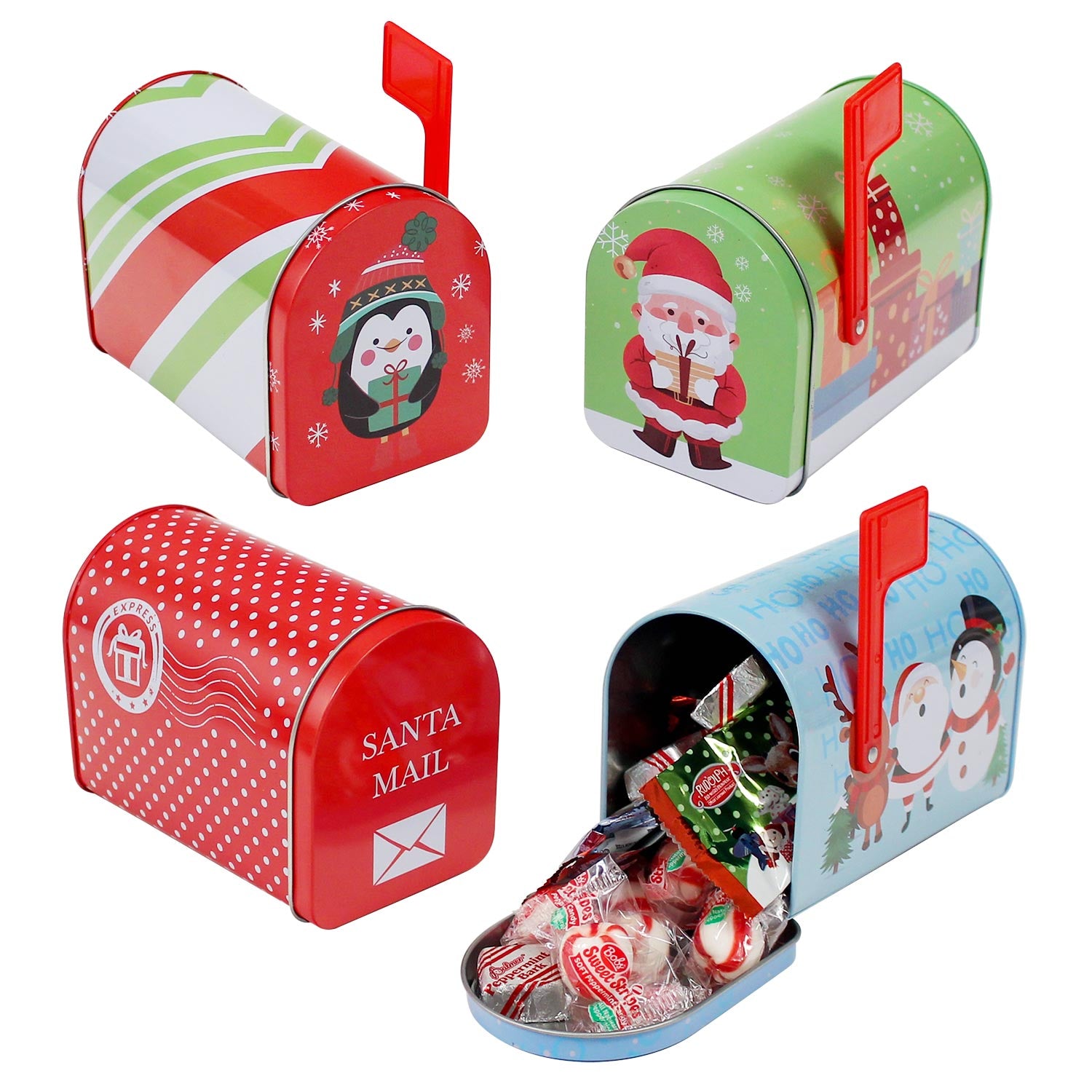 5" Filled Christmas Mailbox Tin