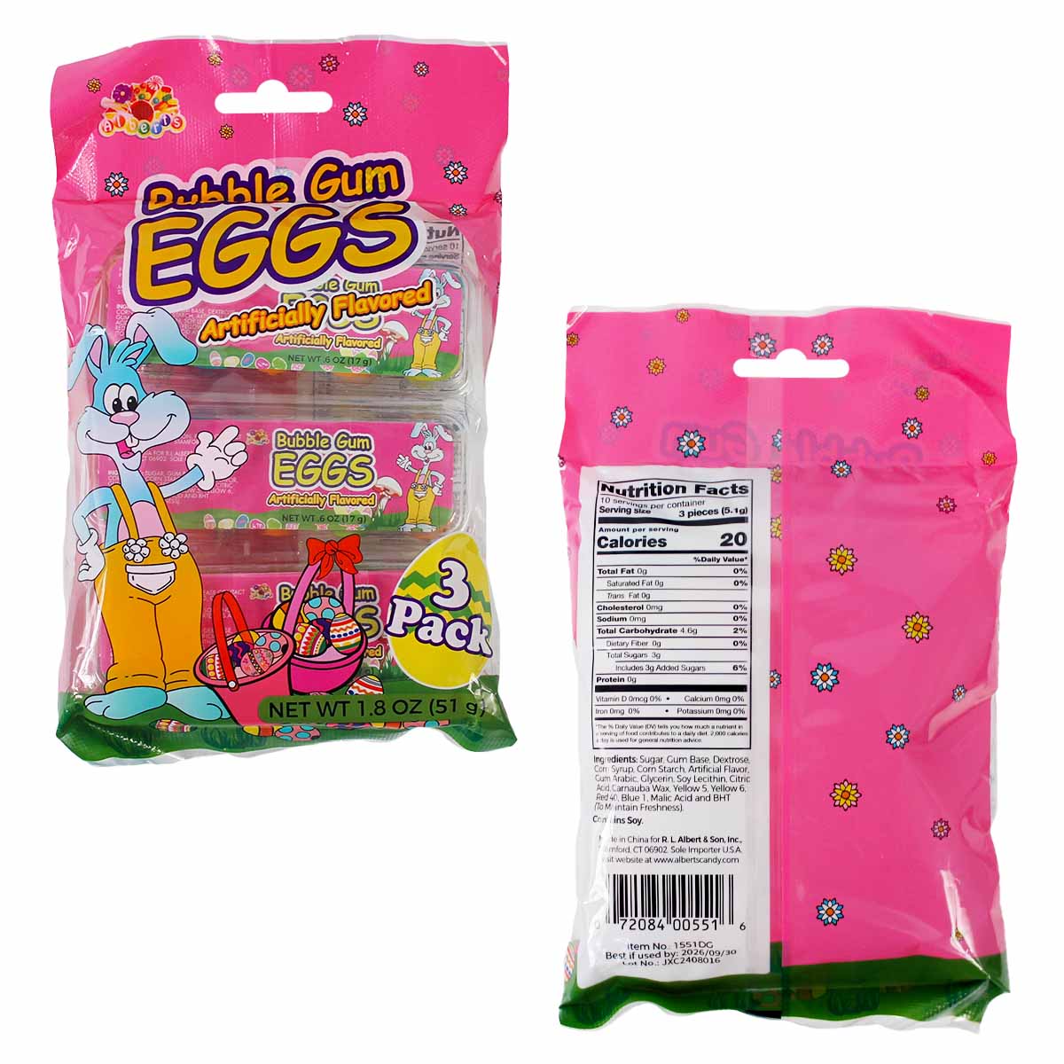 Bubble Gum Easter Eggs 1.8 oz (EACH)