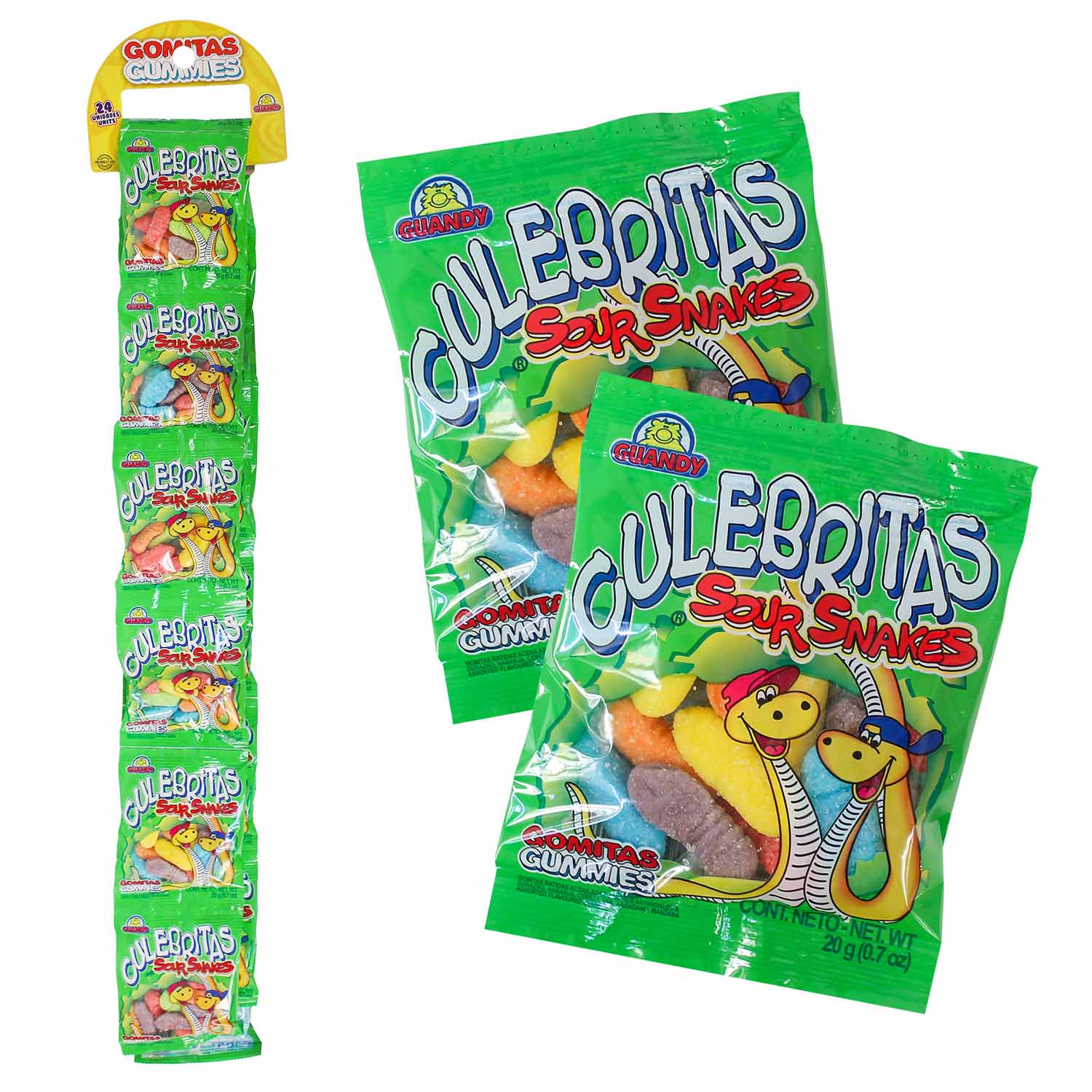 Mini Sour Snakes Gummies (BB August 2025) (24 PACK)