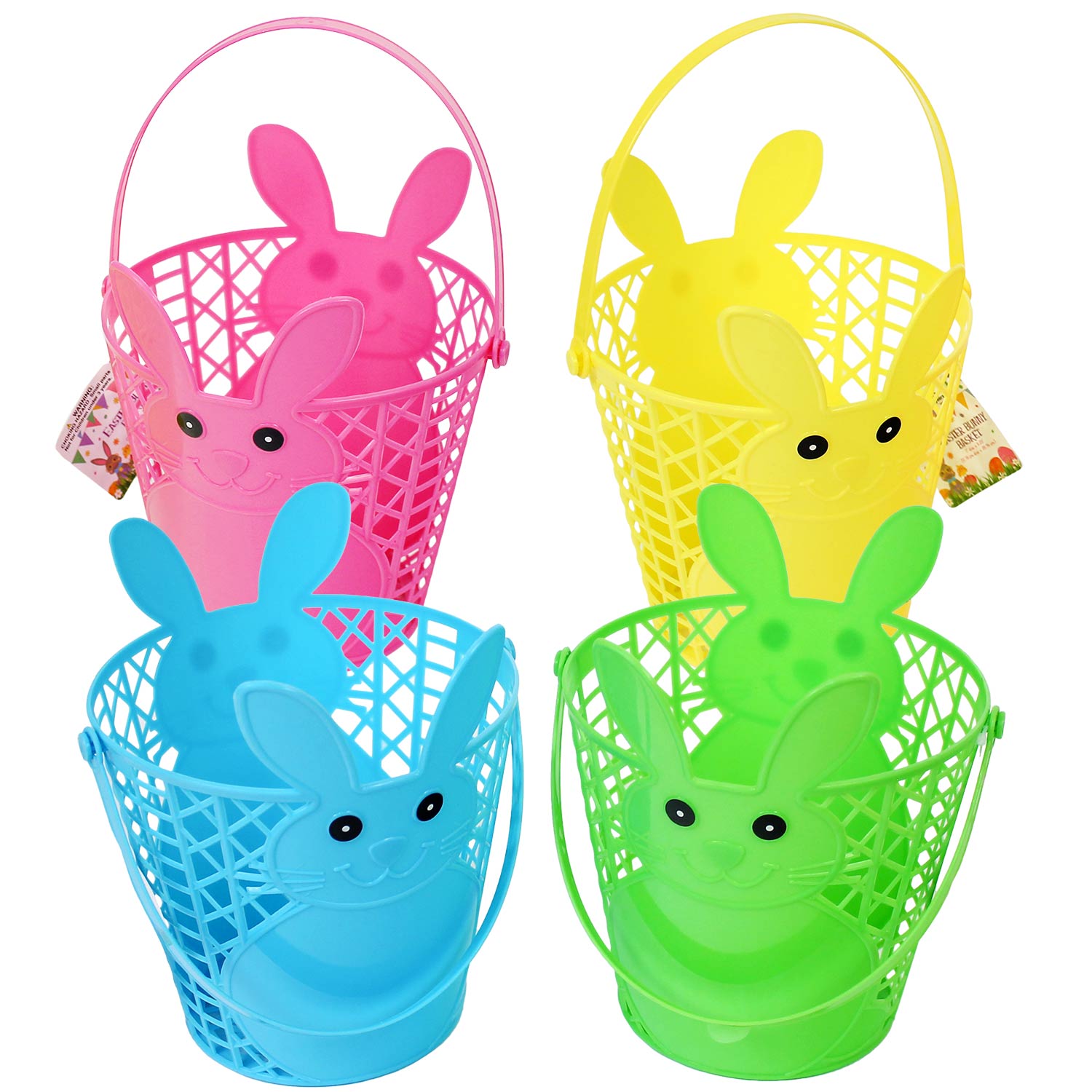 Plastic Easter Bunny Basket Assorted 8.25" (EACH)