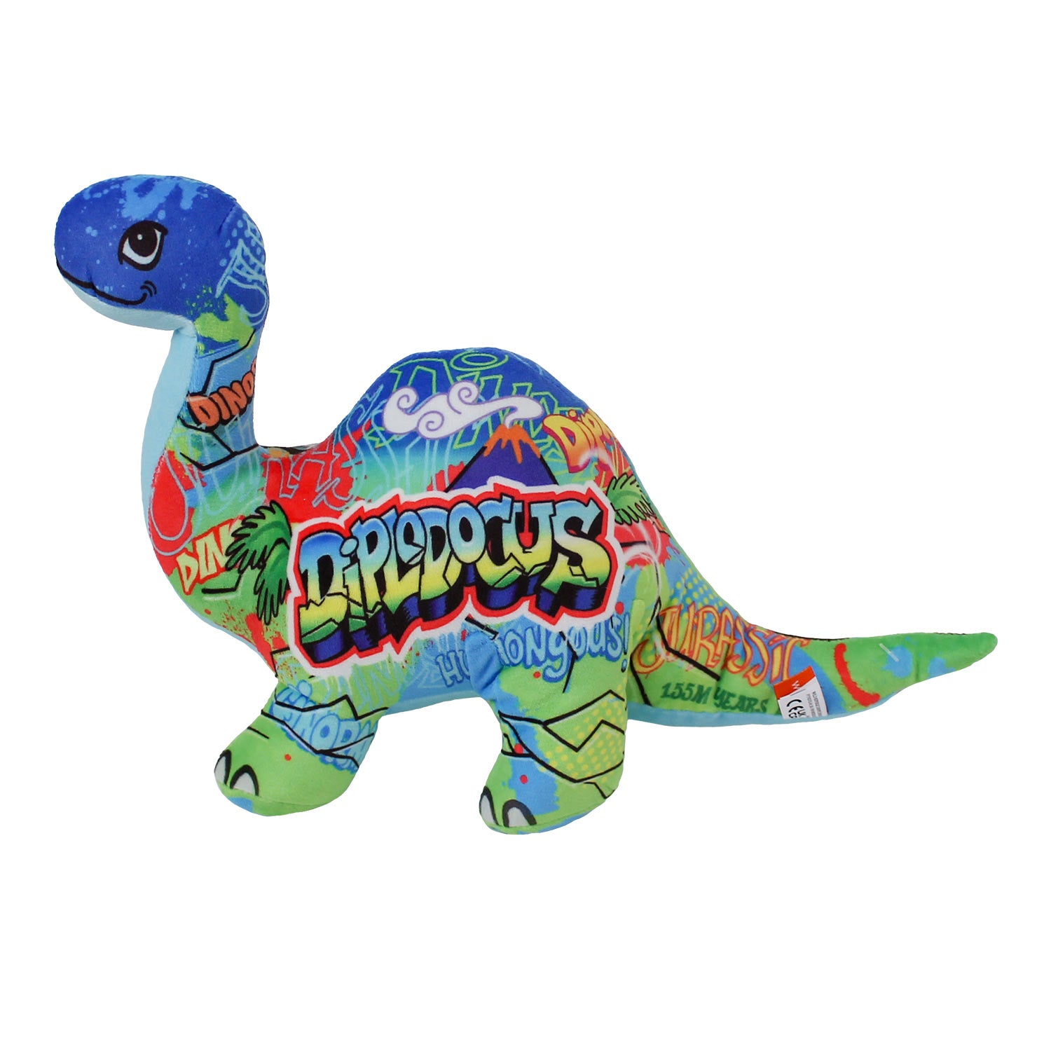 Plush Graffiti Diplodocus Dinosaur 15" (EACH)