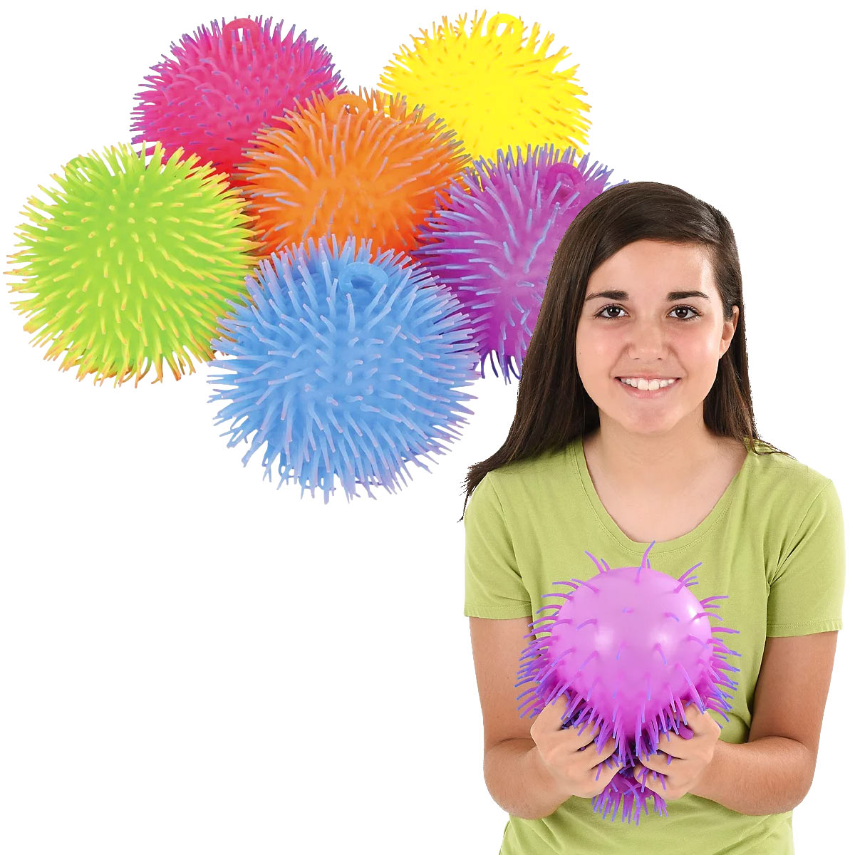 Pom Pom Two-Tone Puffer Ball Assorted 9" (EACH)