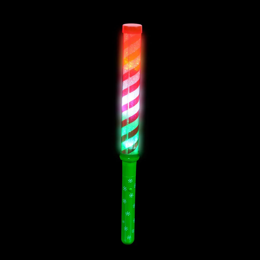 Light Up Candy Cane Stripe Wand 12" (EACH)