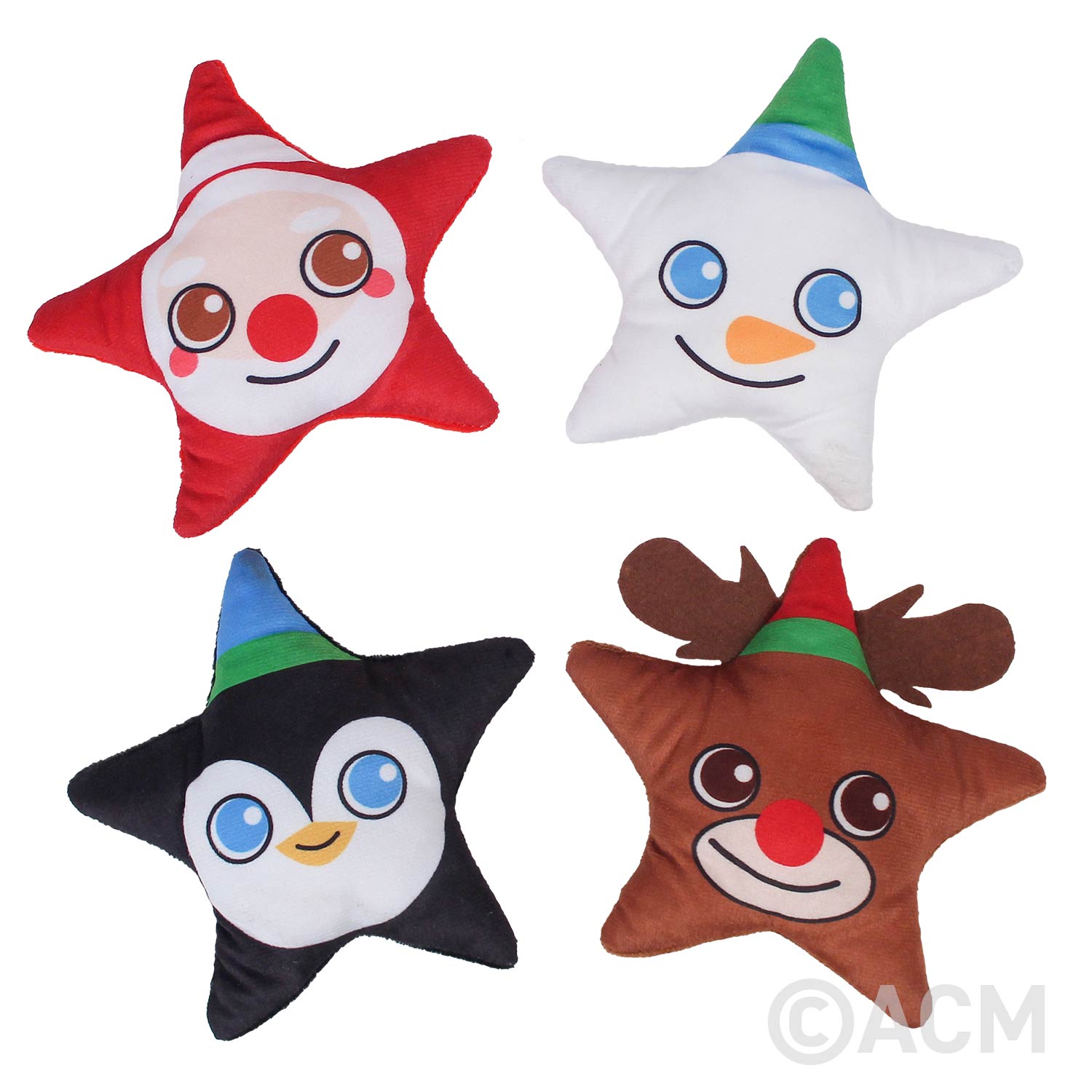 12-Pack 6" Plush Christmas Stars