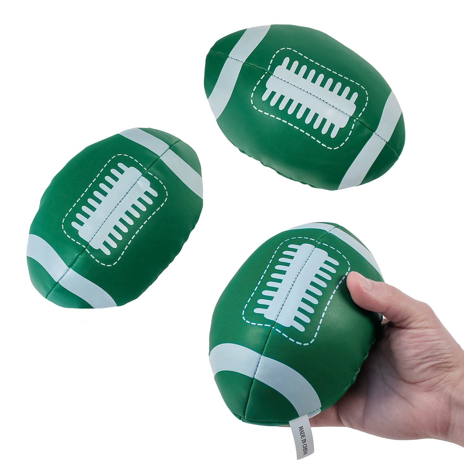 Green and White Vinyl Footballs 6" (DZ)