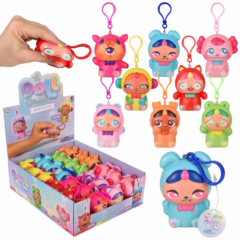 Squish Doll Clip Assortment 3" (24 PACK)