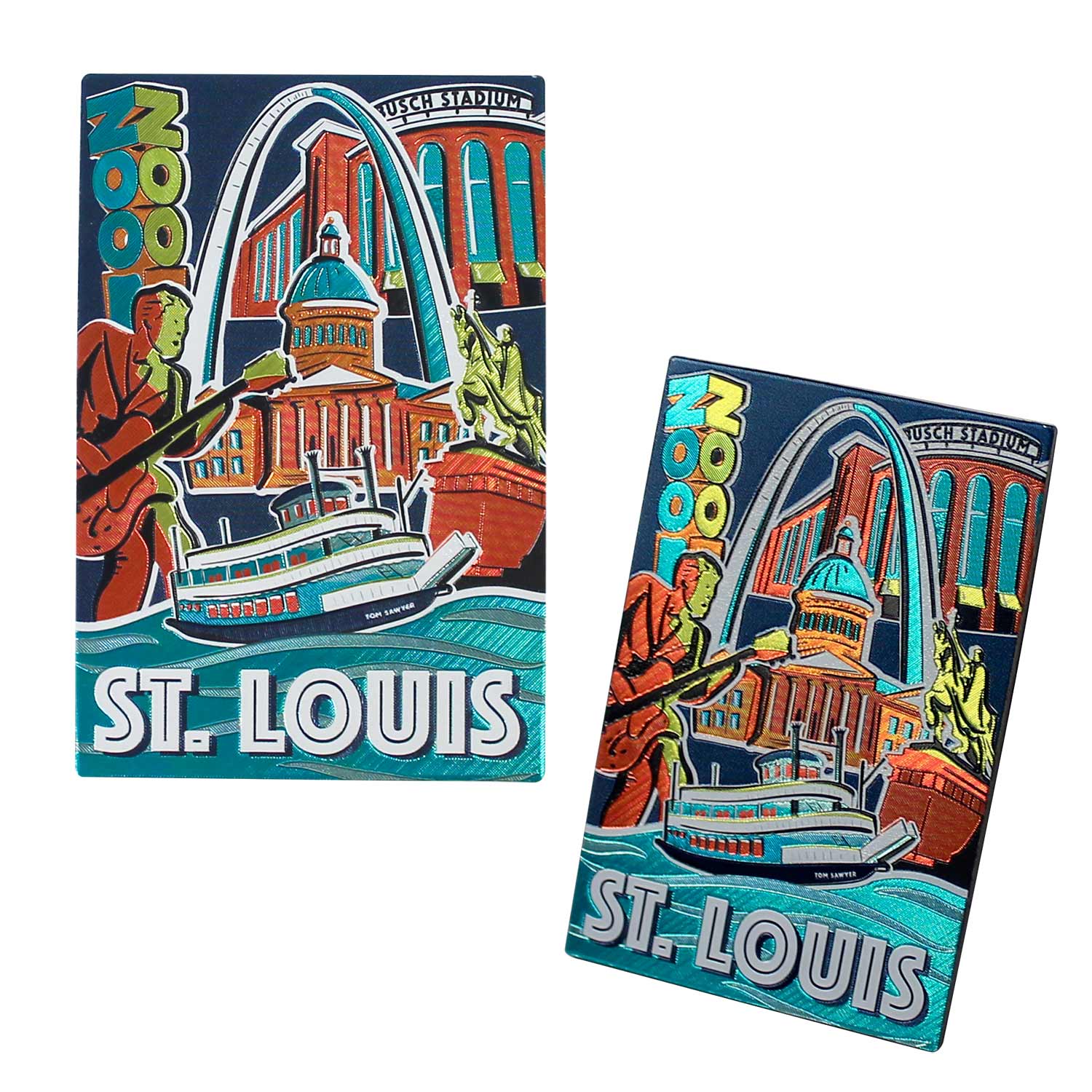 St. Louis Souvenir Magnet Metallic Foil 2" x 3" (EACH)