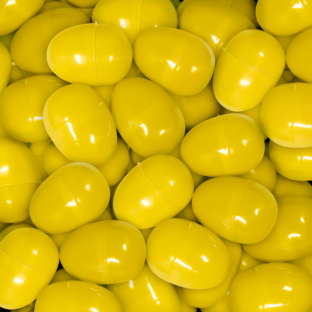 Bulk Empty Plastic Easter Eggs - Yellow 2-1/3" (1000 PACK) | Pop-Proof Seal