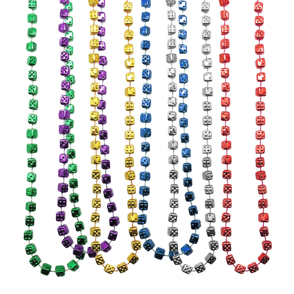 Beads - Dice 7.5mm Assortment 33" (144 PACK)