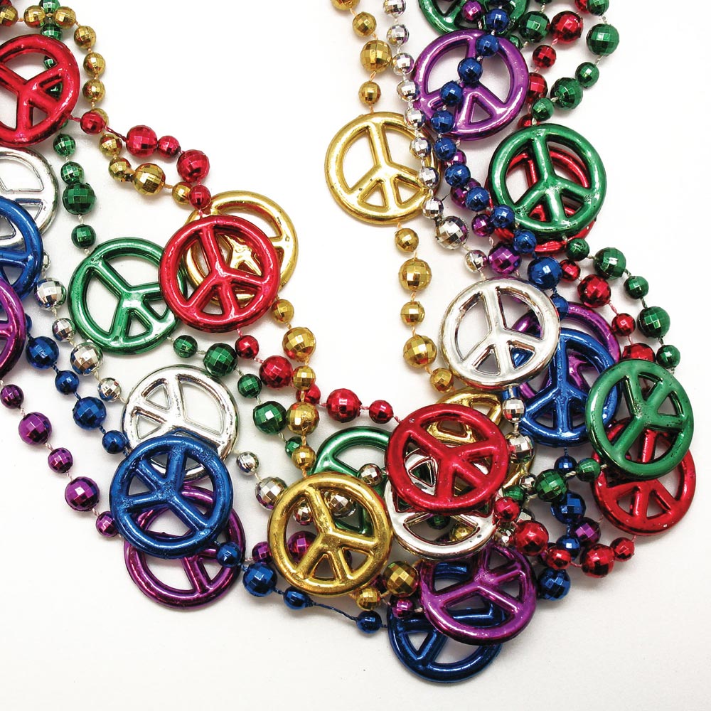 Beads - Peace Sign Assortment 42" (DZ)