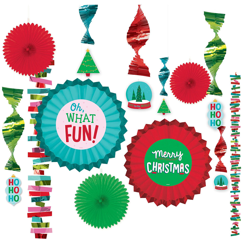 13-Pack Christmas Paper Fan Kit