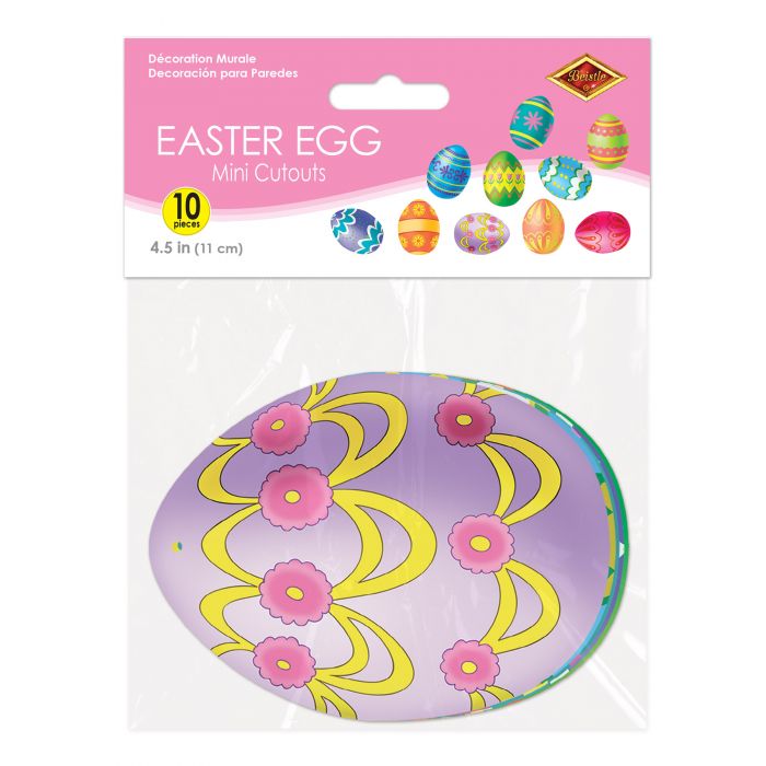 Mini Easter Egg Cutout Assortment 4.5" (10 PACK)