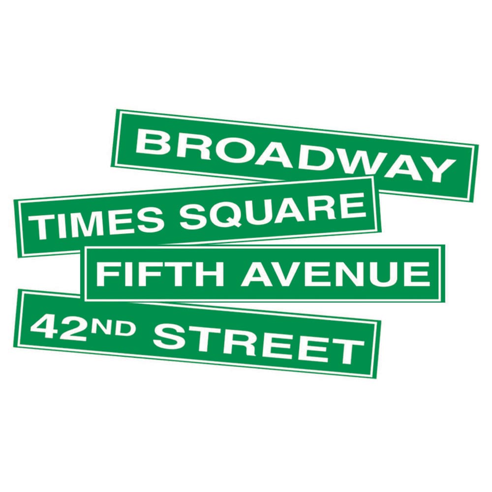 Graffiti Signs New York City Street Signs Pattern On Blue" Art Board