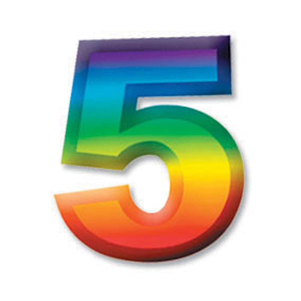 Plastic 3D Number "5" 11" (EACH)