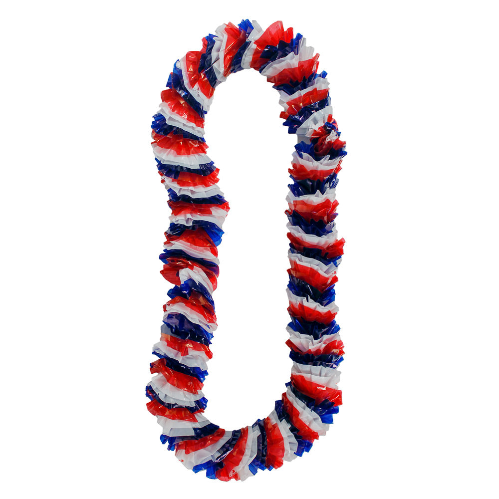 Lei - Plastic Red White & Blue 18" (EACH)