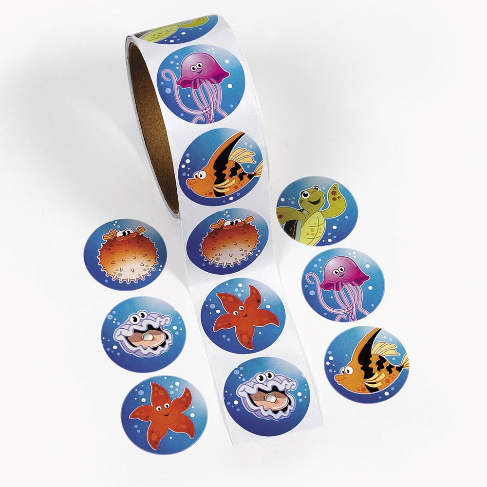 Stickers - Sea Life Assortment 1.5" (100 PACK)