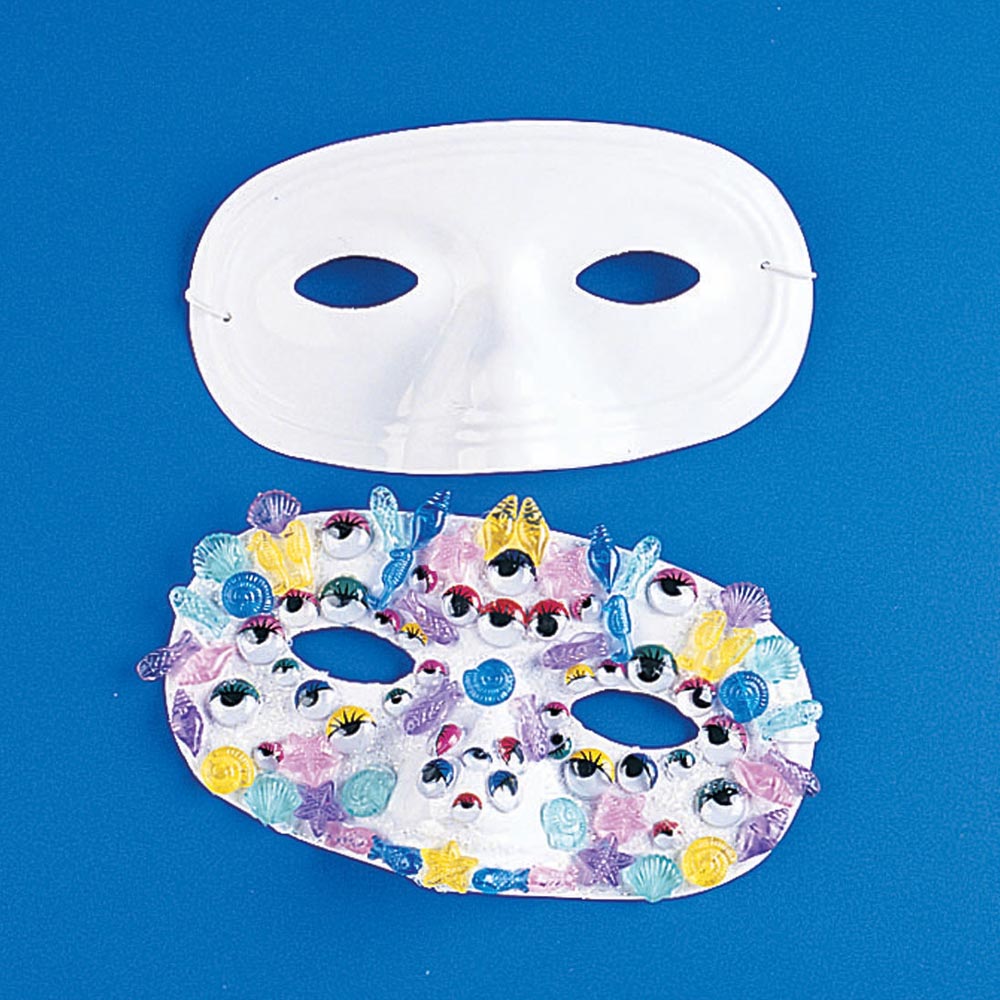 White Plastic Face Masks (24 PACK)