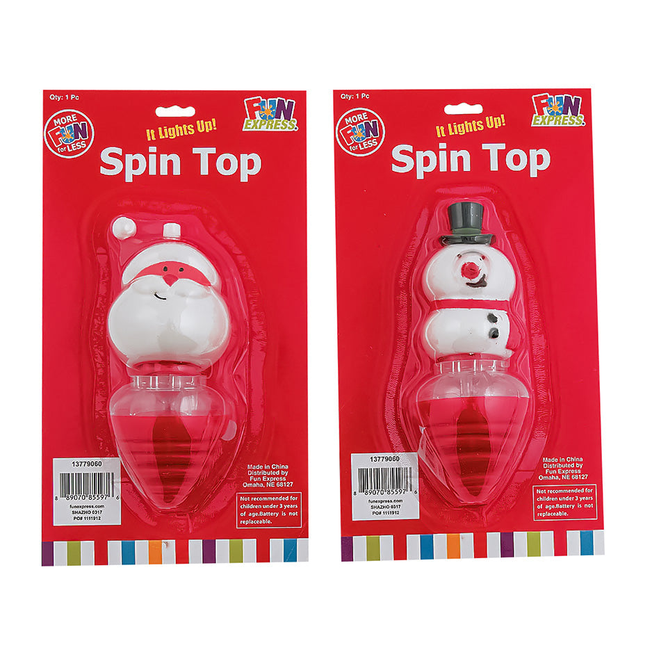 5" Christmas Spin Tops