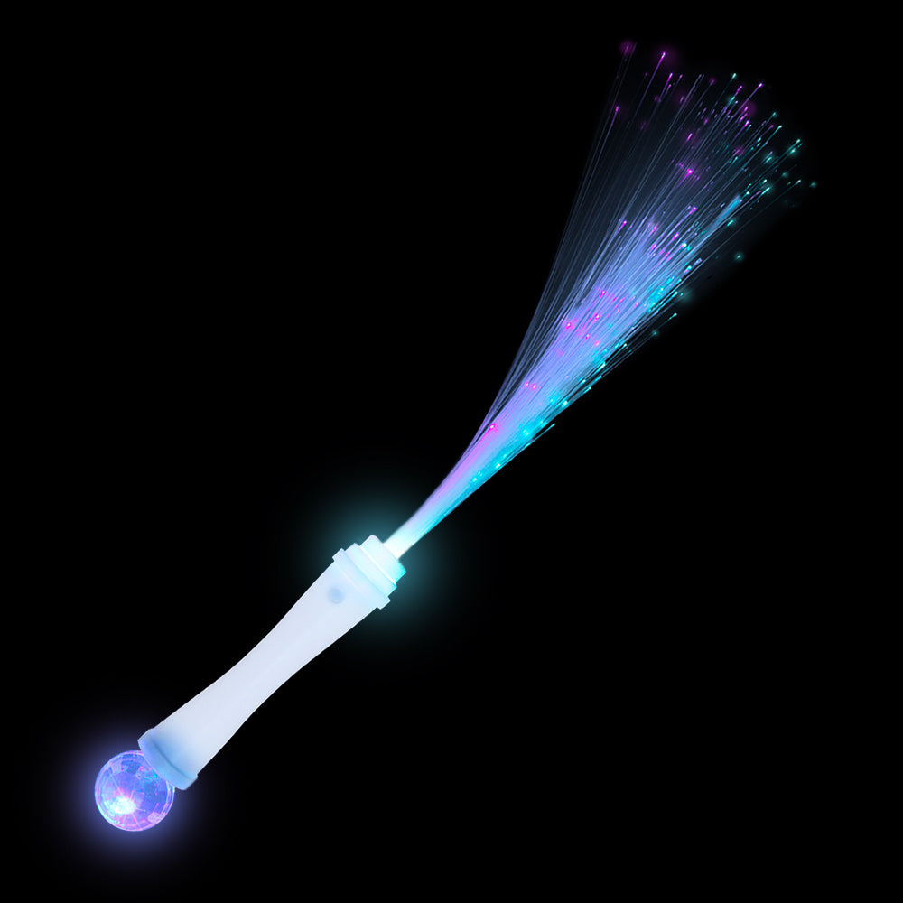 LED Fiber Optic Wand With Prism Ball 15" (EACH)