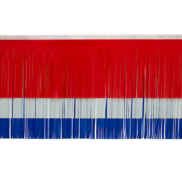 Float Drape - Red White Blue Vinyl Fringe 15" x 10' (EACH)