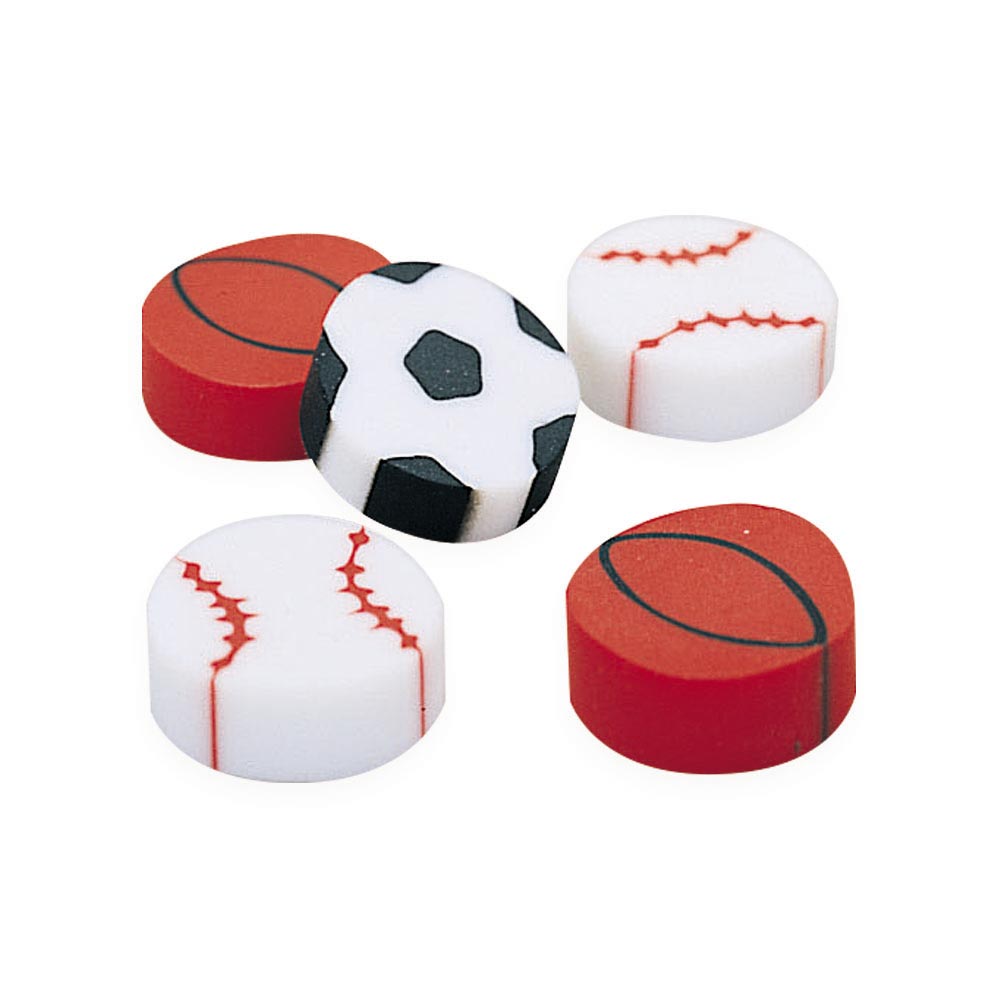 Sport Ball Eraser Assortment .5" (144 PACK)