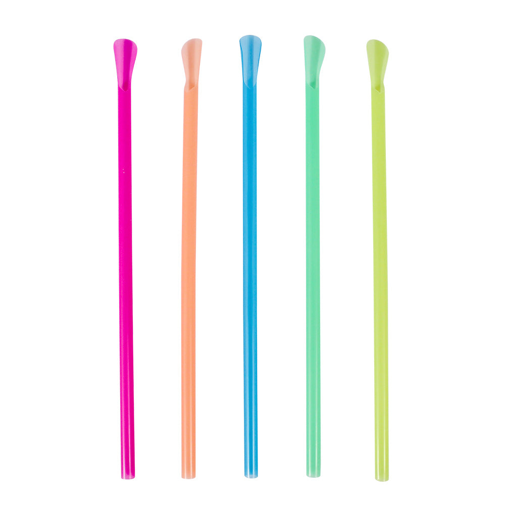 Neon Spoon Straw Assortment (400 PACK)