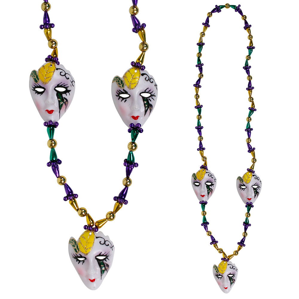 Beads - Painted Faces 42" (6 PACK)