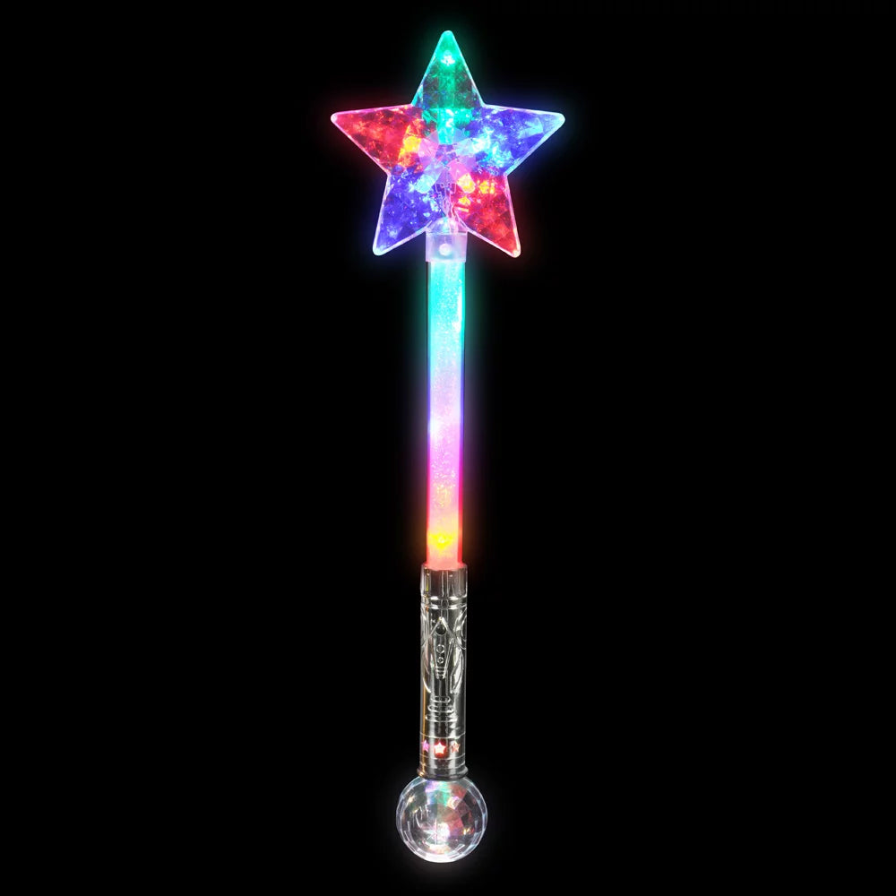 Light Up Magic Ball Star Wand 21" (EACH)