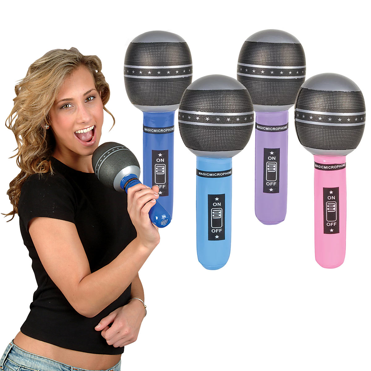 Inflate Microphone Assortment 10.5" (DZ)