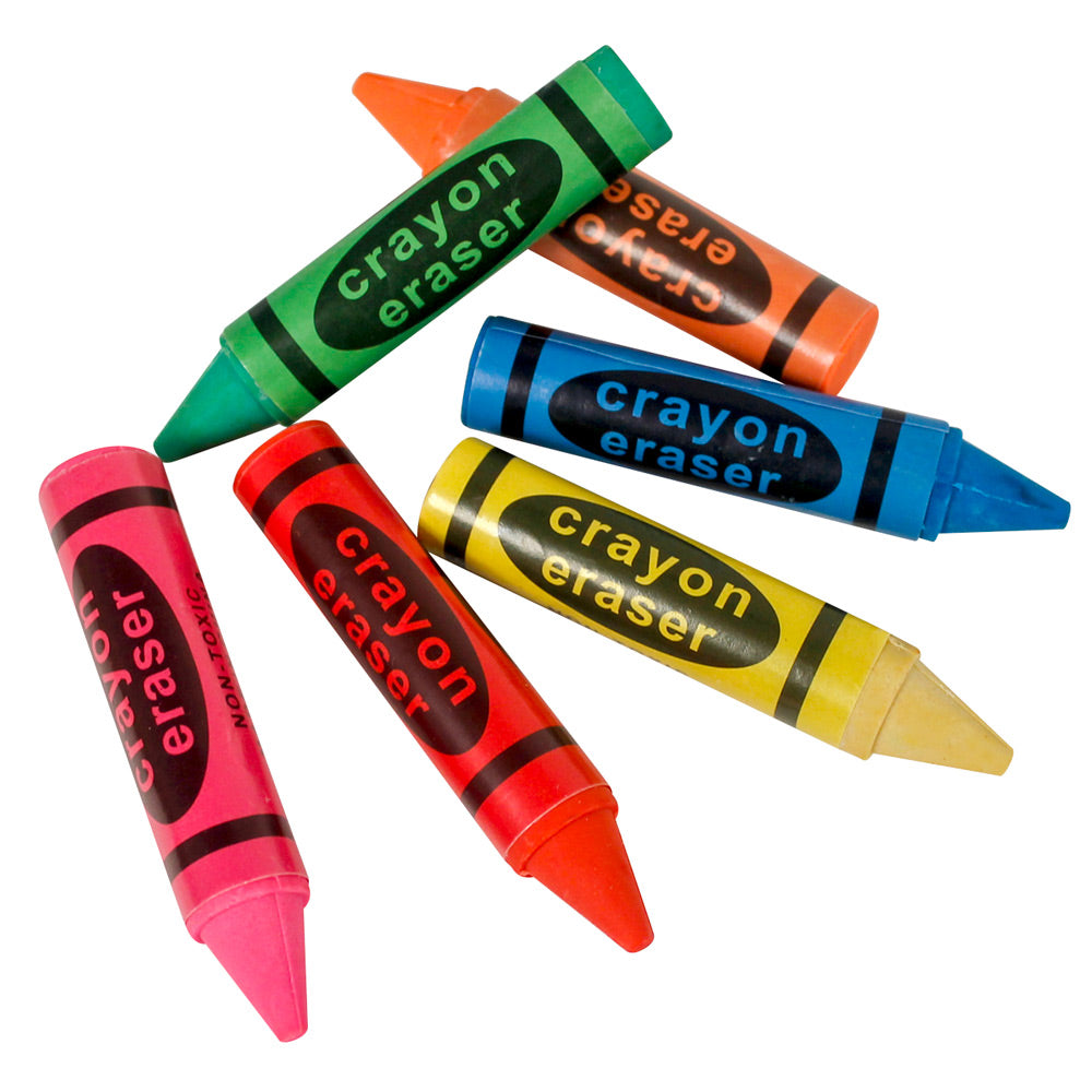Crayon Eraser Assortment 2.5" (36 PACK)