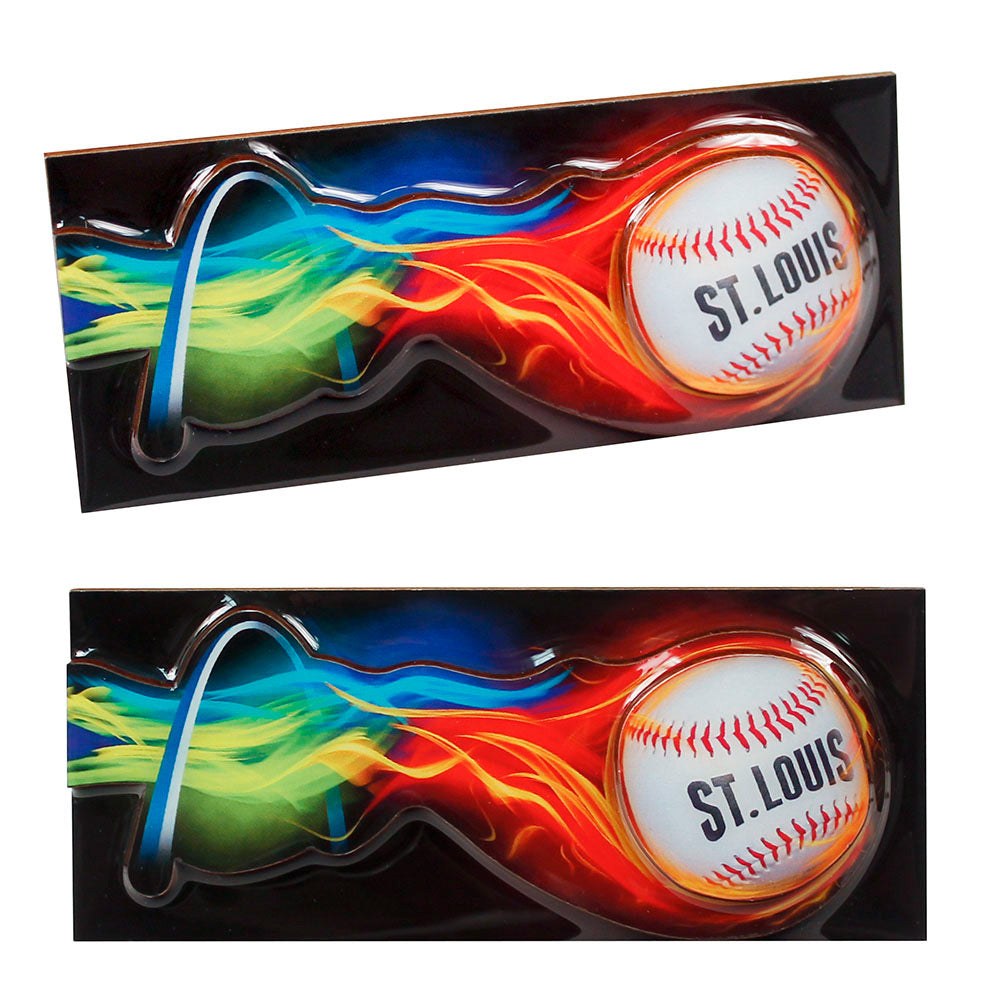 St. Louis 3D Magnets - On Fire 4.5" (DZ)